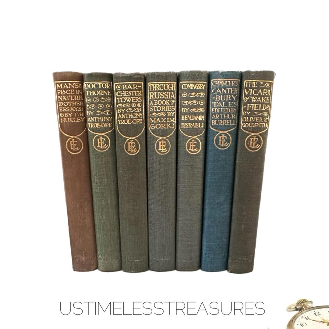 1920s 7 Books - Chaucer, Disraeli, Goldsmith, Gorki, Trollope, Huxley ...