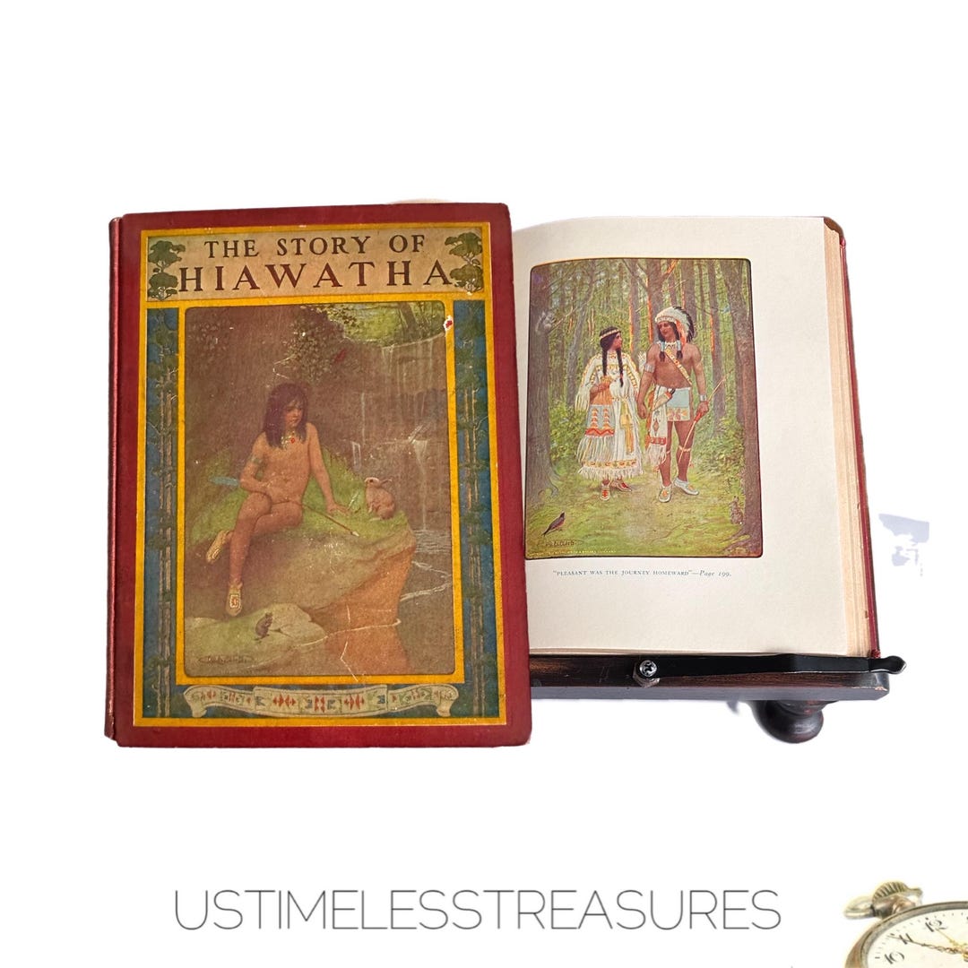 1910 the Story of Hiawatha Adapted From Longfellow Color Illustrated ...