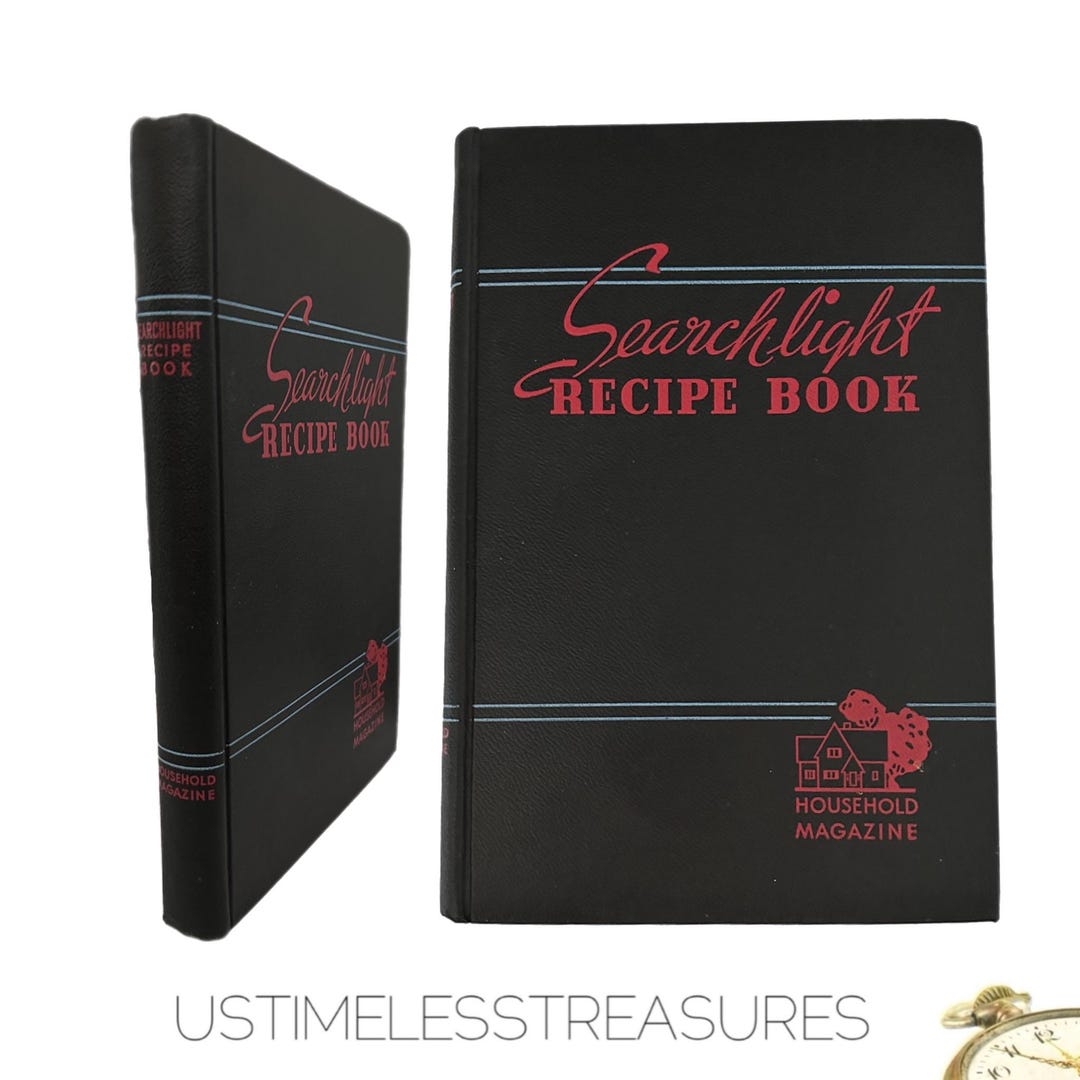 1945 the Household Searchlight Recipe Cookbook With Category Tabs ...