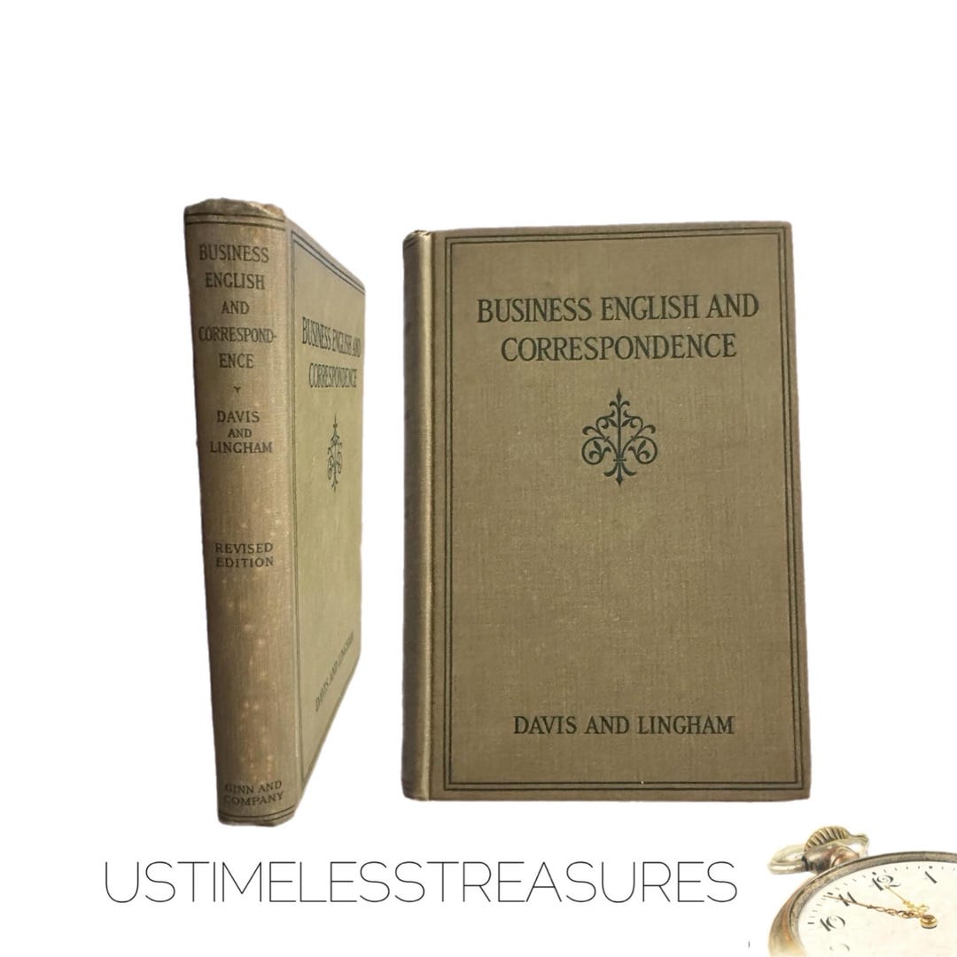 1921 Business English and Correspondence Antique Book - Etsy