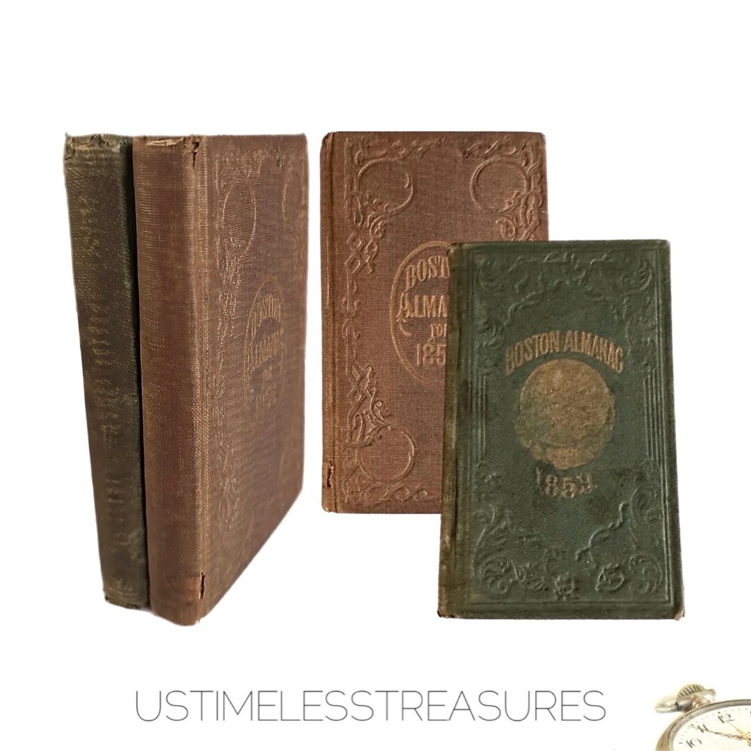1856 & 1859 Boston Almanac With Fold-out Maps, Advertisements and ...