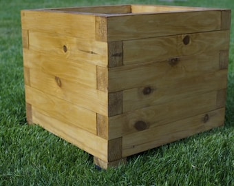 Square Wooden Planter - Etsy UK