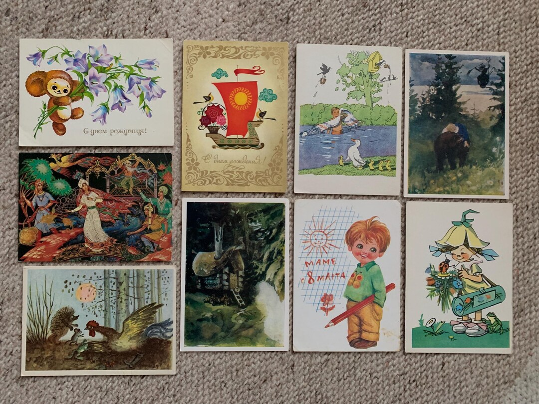 1970s FAIRY TALE Postcards - Set of 9 Vintage Blank Postcards - Various ...
