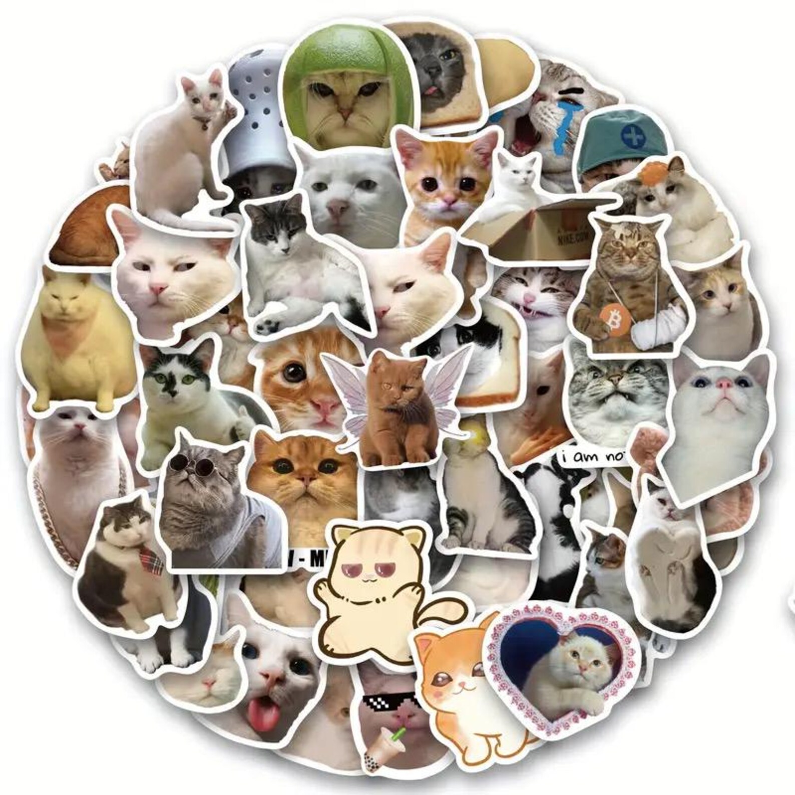 25/50 Cute Cat Stickers Vintage Junk Journal Planner DIY Craft Snail ...
