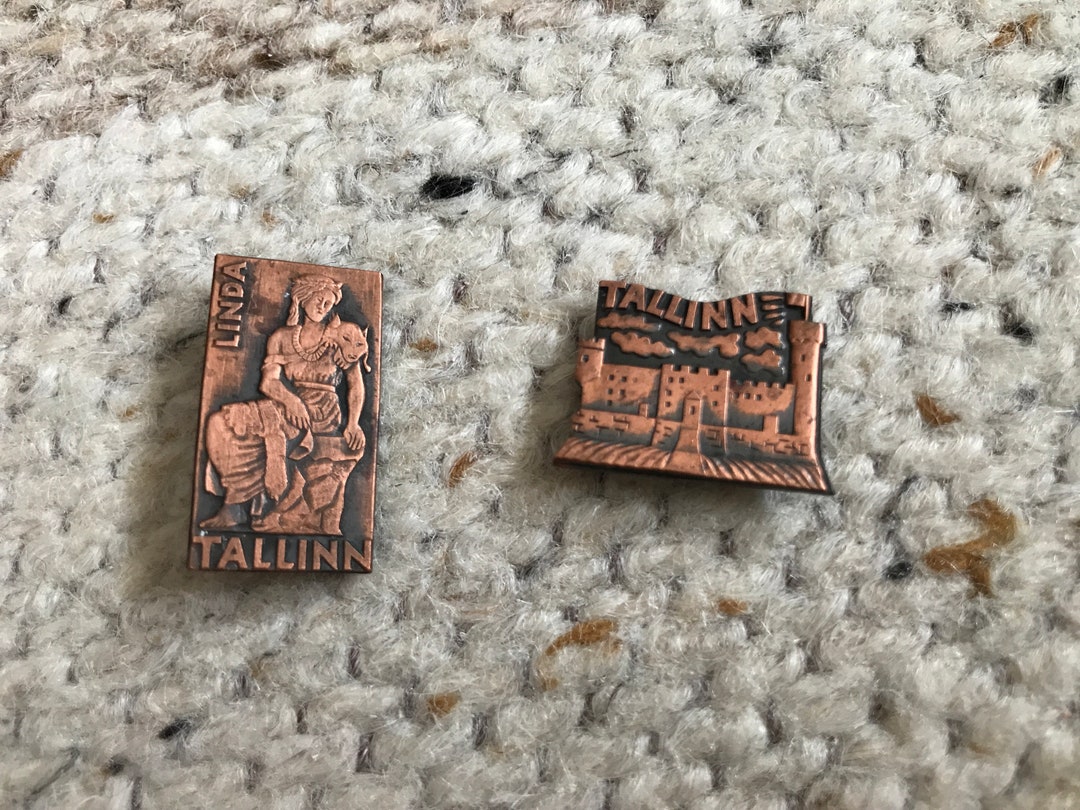 2 Vintage Soviet-time Estonian Pins. Tallinn History Pins. - Etsy