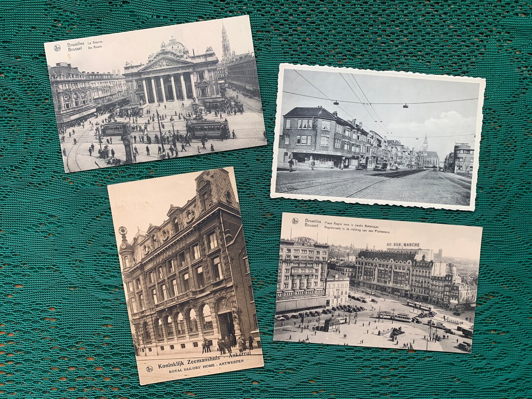 BELGIUM Antique Postcards From Early 1900s Black and White Old Postcard ...