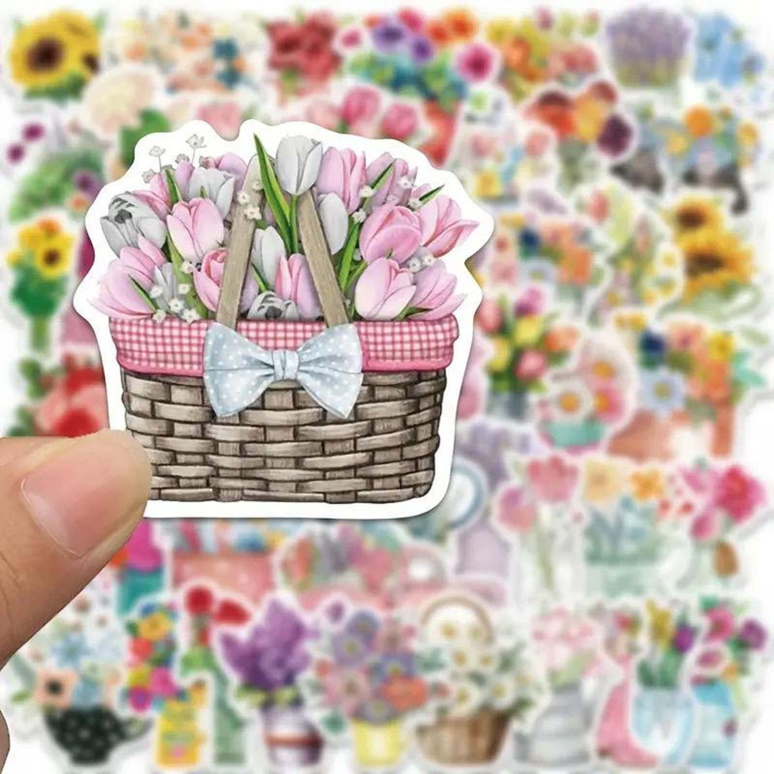 25/50 Floral Flower Stickers Vintage Junk Journal Planner DIY Craft ...