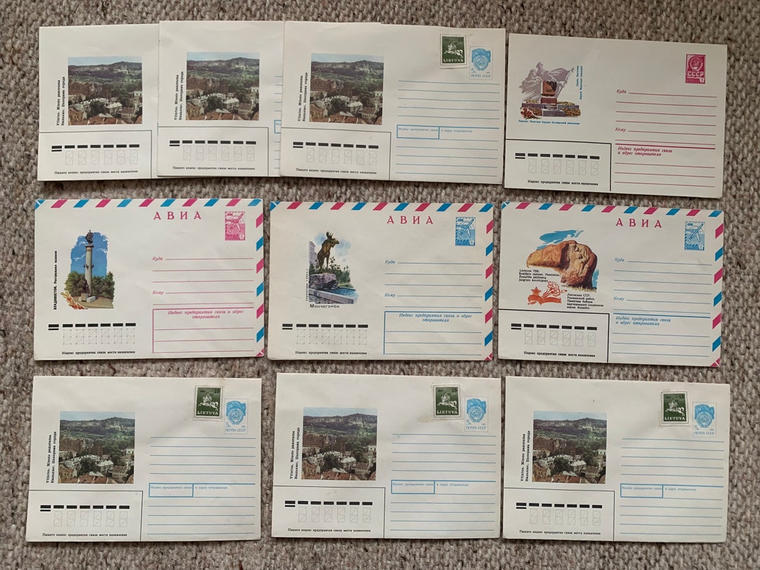 Vintage Soviet Collectible Envelopes With Pictures and Printed Stamps ...