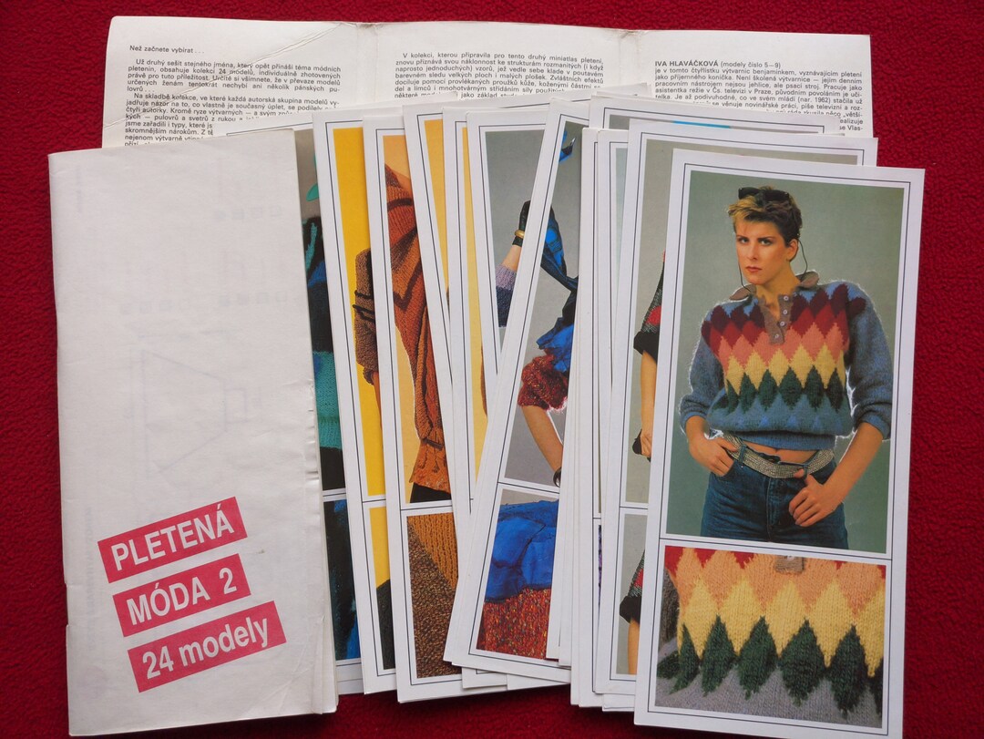Fashion Postcards With Knitting Patterns From 1980s - Vintage ...