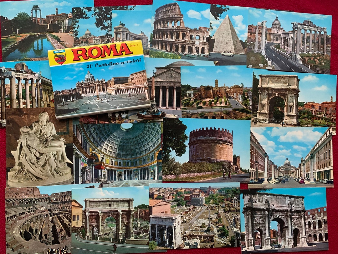 1980s ROME View Cards. 20 Vintage Blank Color Italy Europe Postcards ...