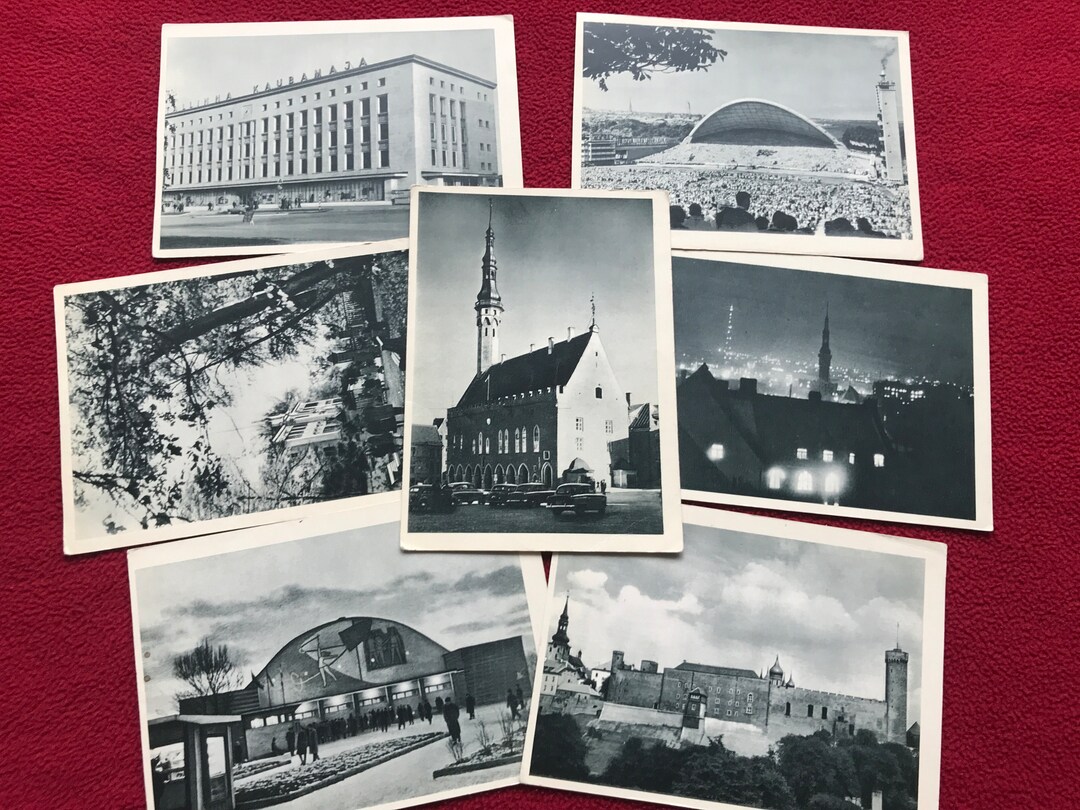 TALLINN POSTCARDS. 7 Black and White Old USSR Postcards From 1960s ...
