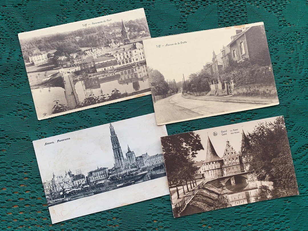 BELGIUM Antique Postcards From Early 1900s Black and White Old ...