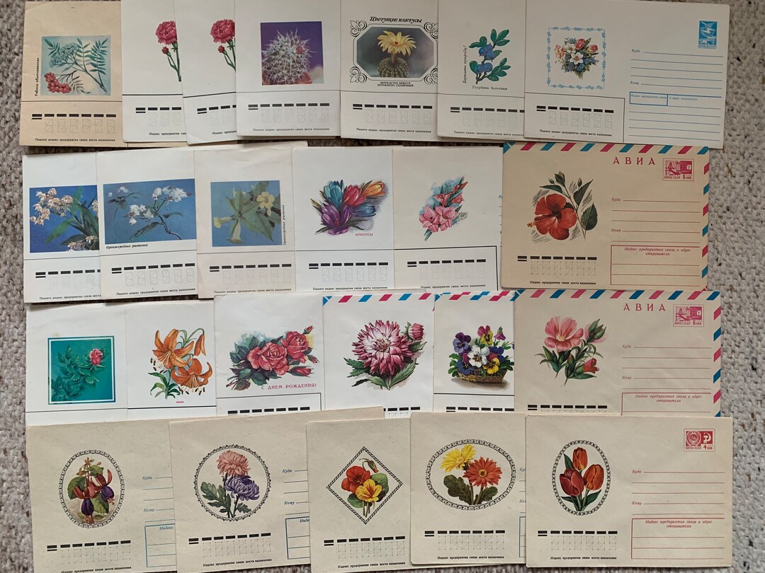 Old Soviet Collectible Envelopes With Pictures and Printed Stamps From ...