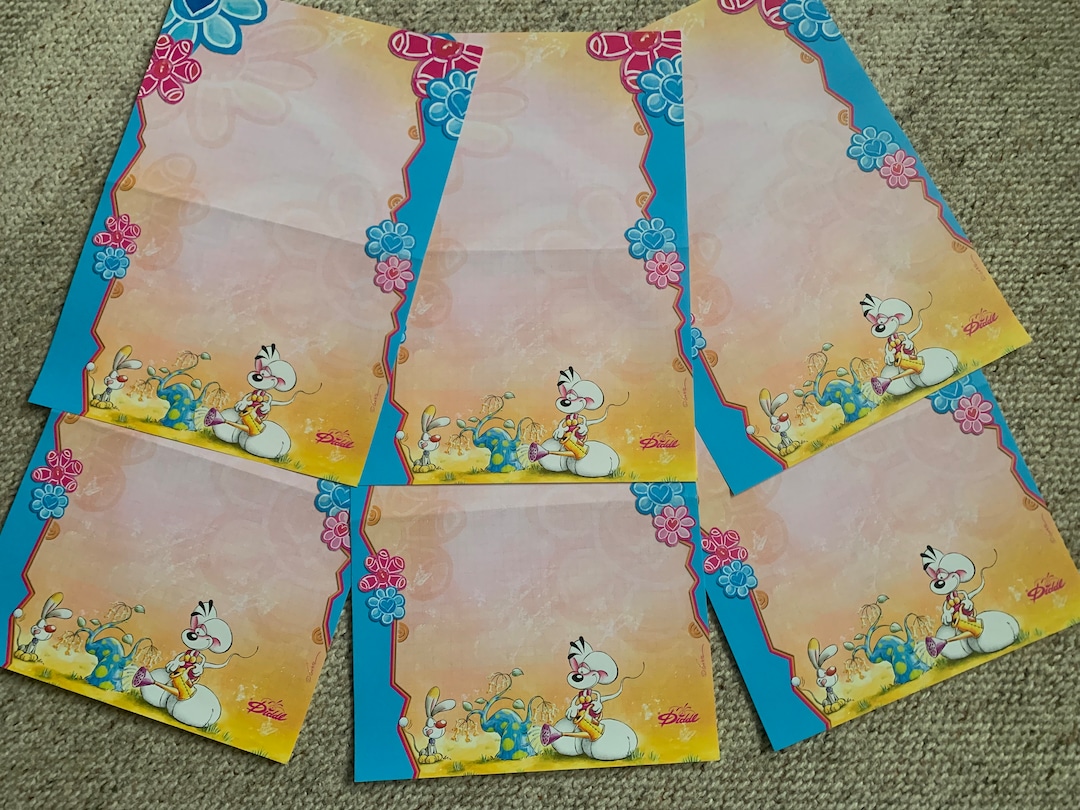 DIDDL Writing Paper Sheets, Vintage Decorated Letter Sheets. 6 Pcs ...