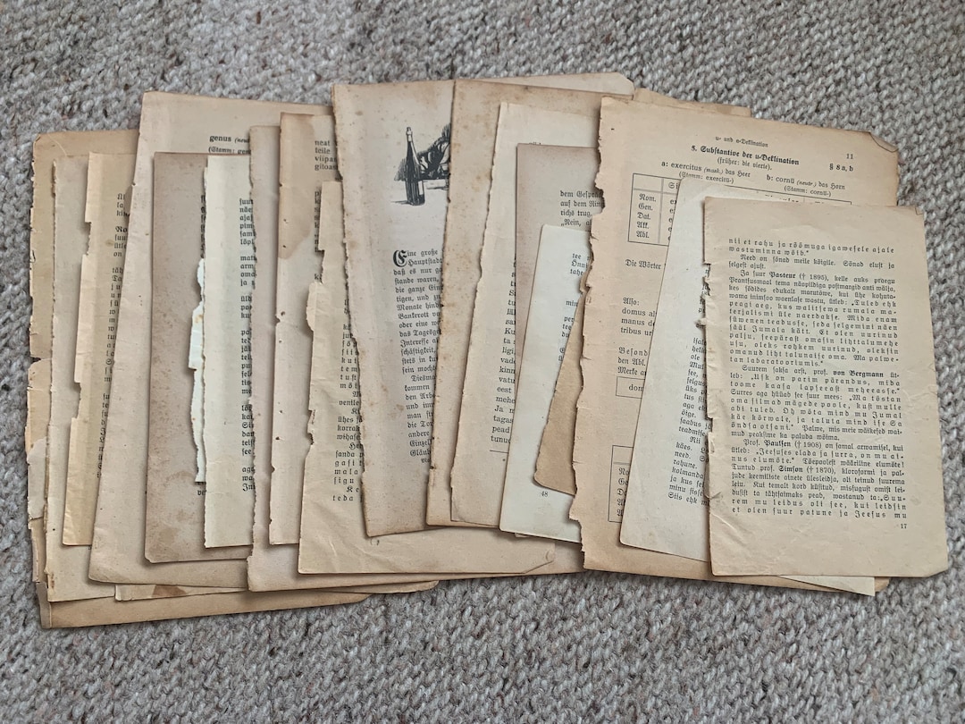 20 Antique Book Pages Brown Sheets From 1880s-1940s for Junk Journal ...
