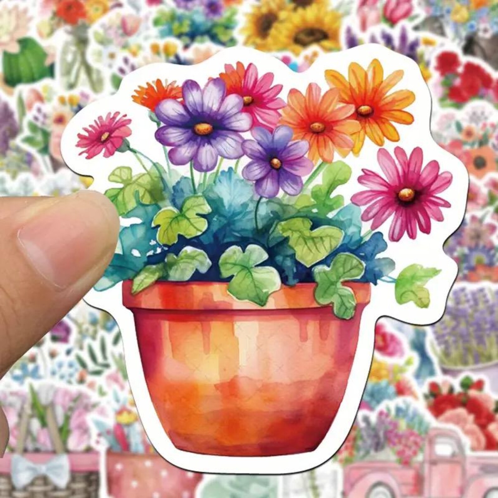 25/50 Floral Flower Stickers Vintage Junk Journal Planner DIY Craft ...