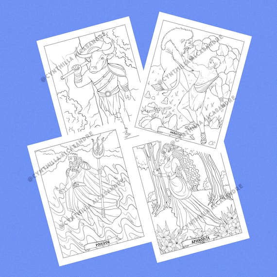 Greek Mythology Coloring Pages Gods And Heroes 12 Mindfulness Greek