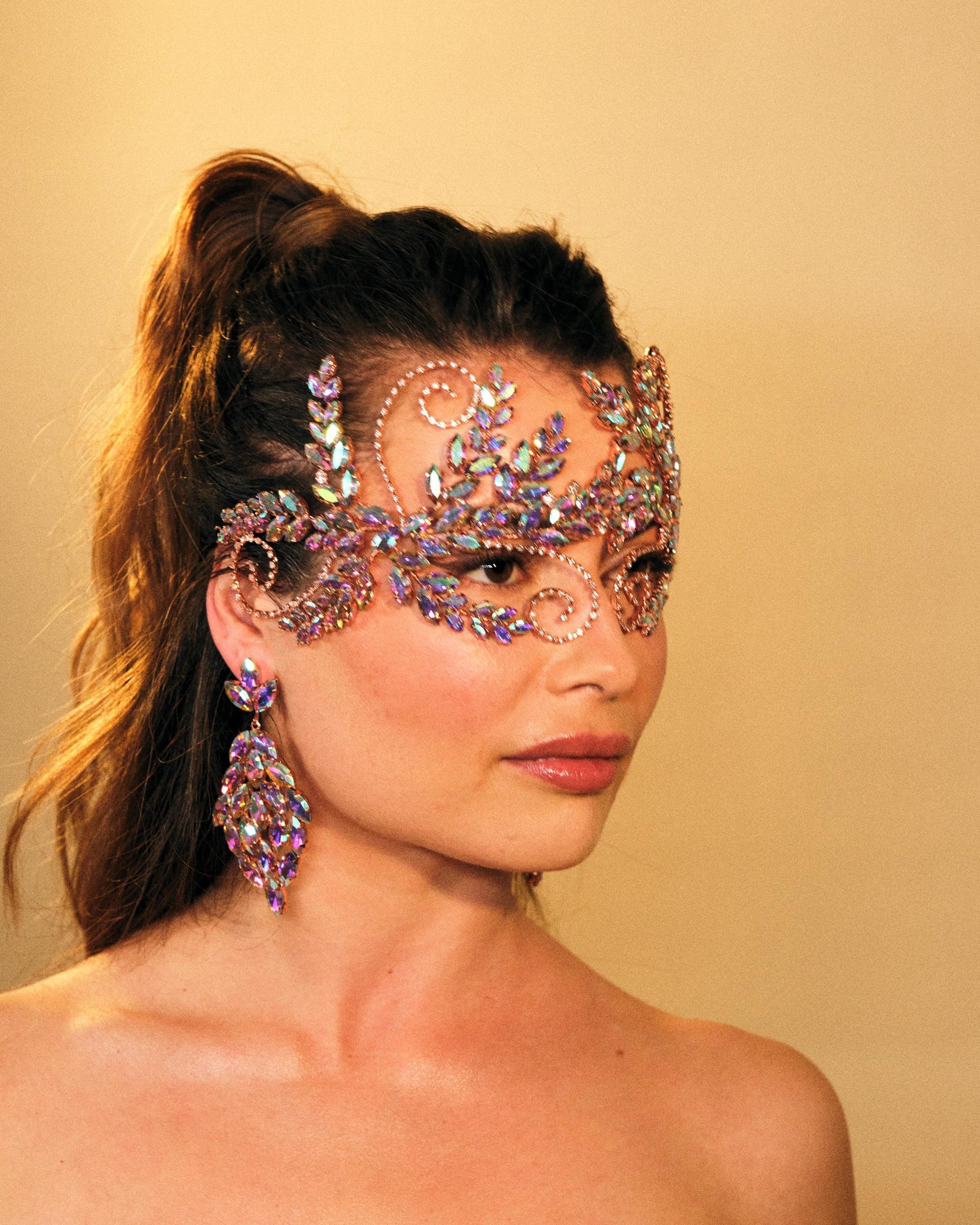 Rose Gold Masqueraded, Rose Gold Crystal Mask, Masquerade Mask, Burning ...