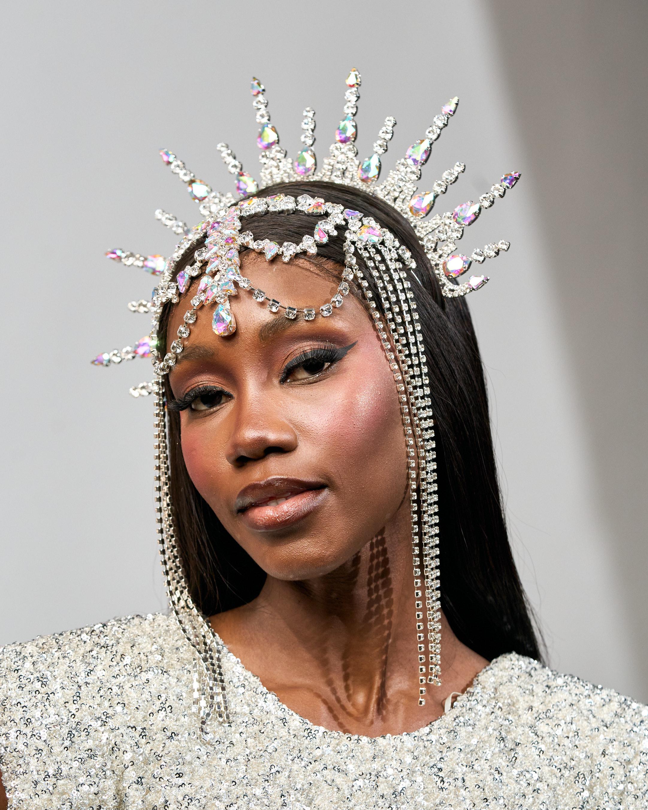 Women and Man Metallic Silver (aura Borealis) Halo Crown, Festival ...