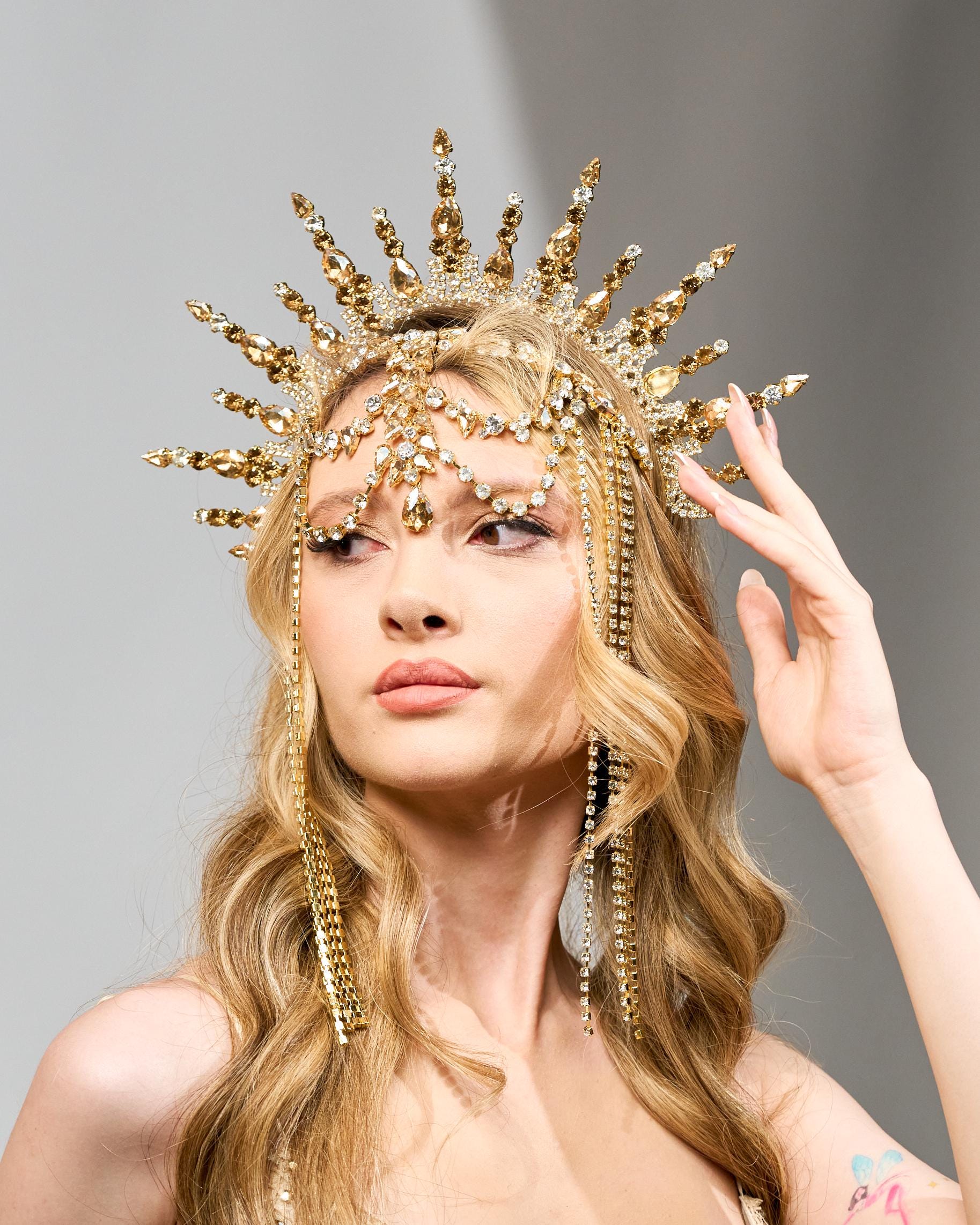 Women and Man Metallic Silver (aura Borealis) Halo Crown, Festival ...