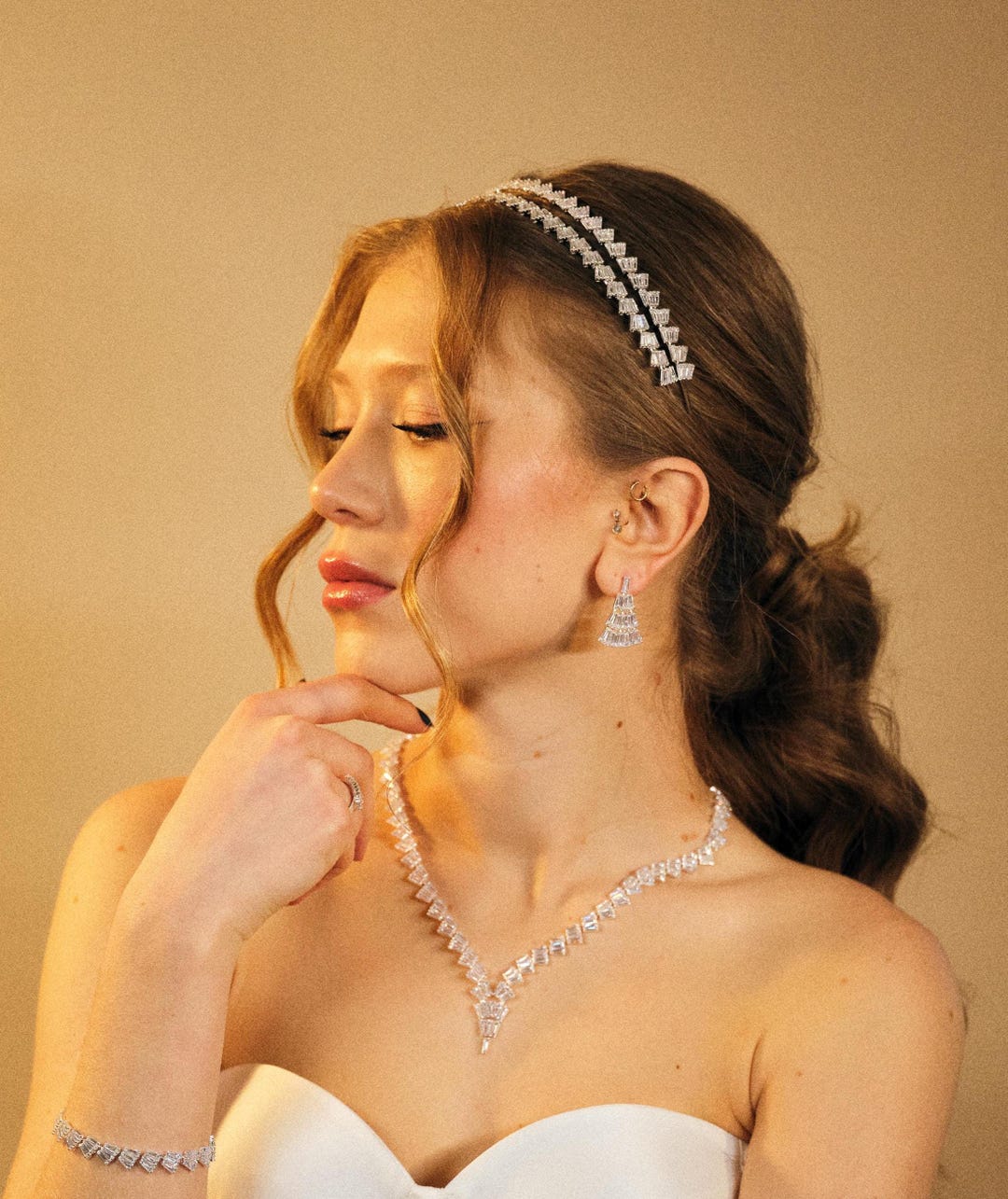 Bridal Jewelry Set, Wedding Accessories, Bridal Earrings, Zircon ...
