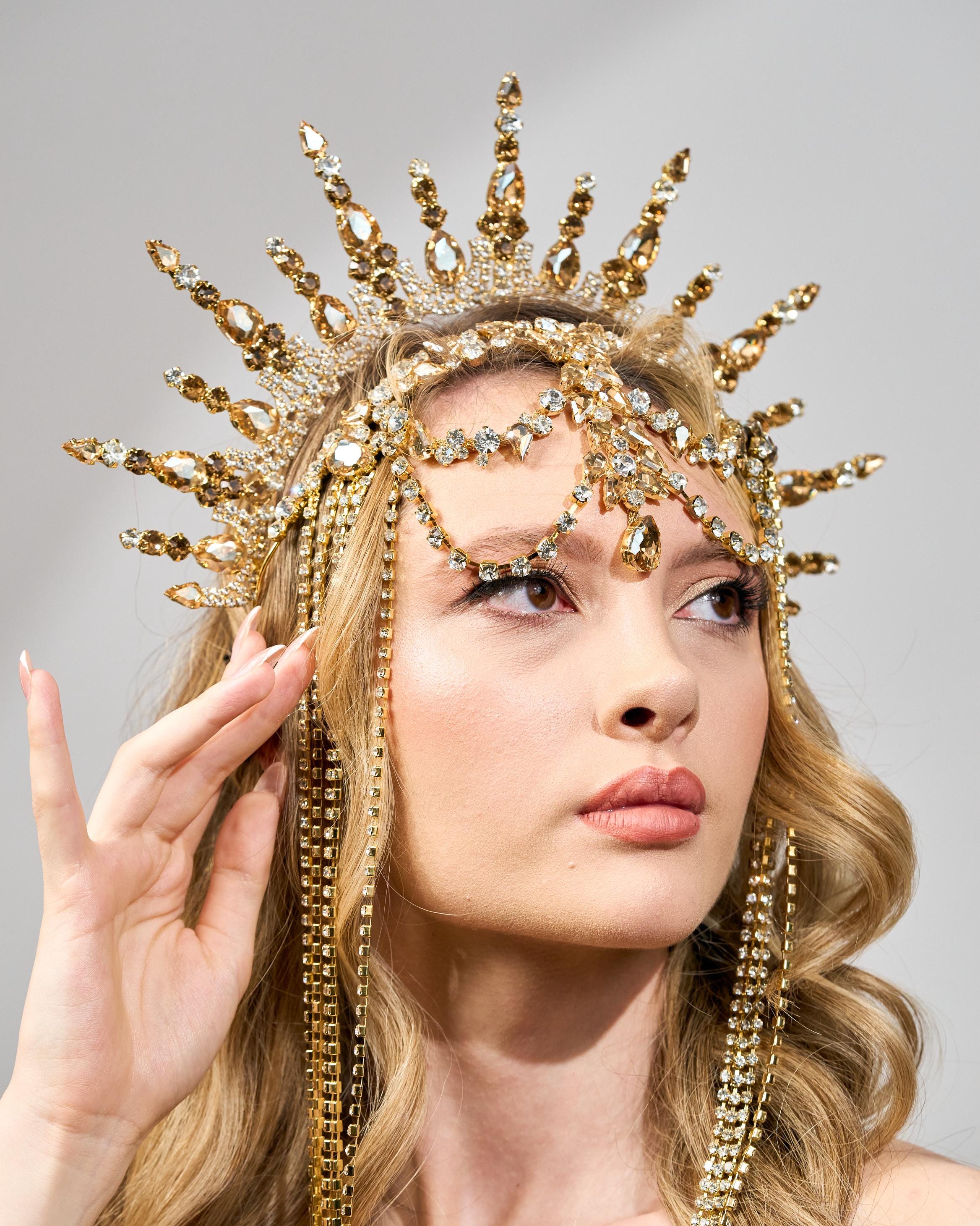 Women and Man Metallic Silver (aura Borealis) Halo Crown, Festival ...