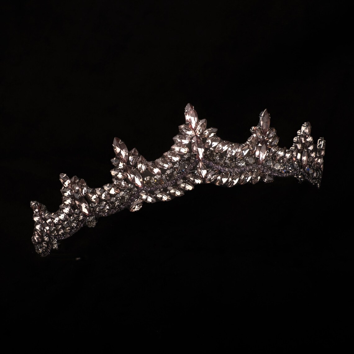 Black Crystal Tiara, Wedding Hair Accessories - Etsy