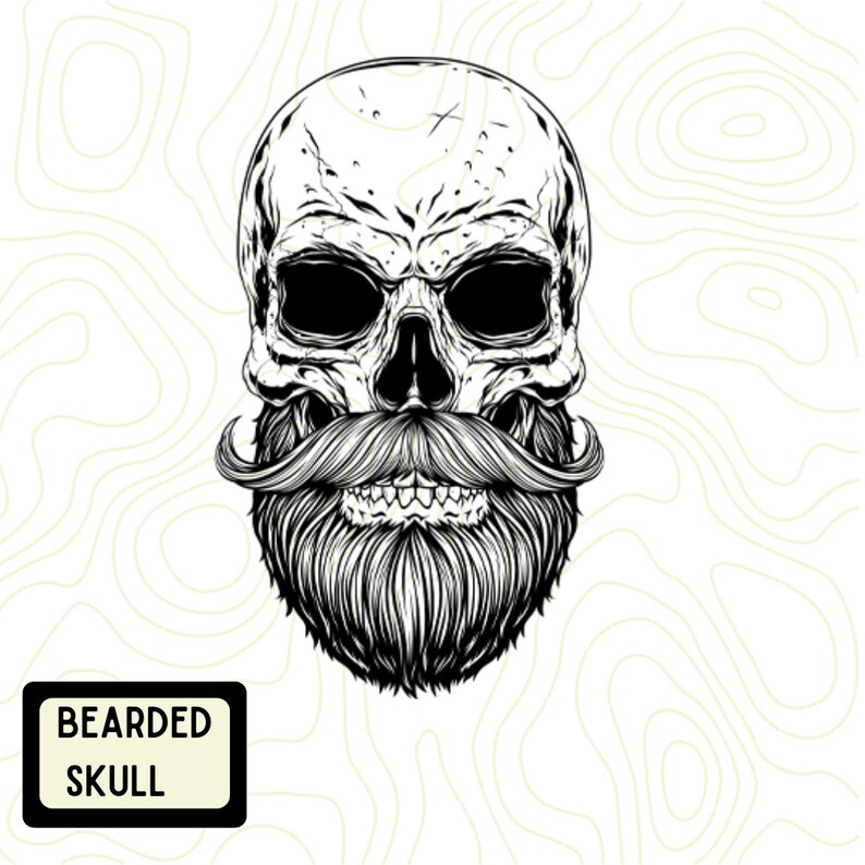Bearded Skull Vinyl Sticker Scrapbook Car Decal Bumper Sticker ...