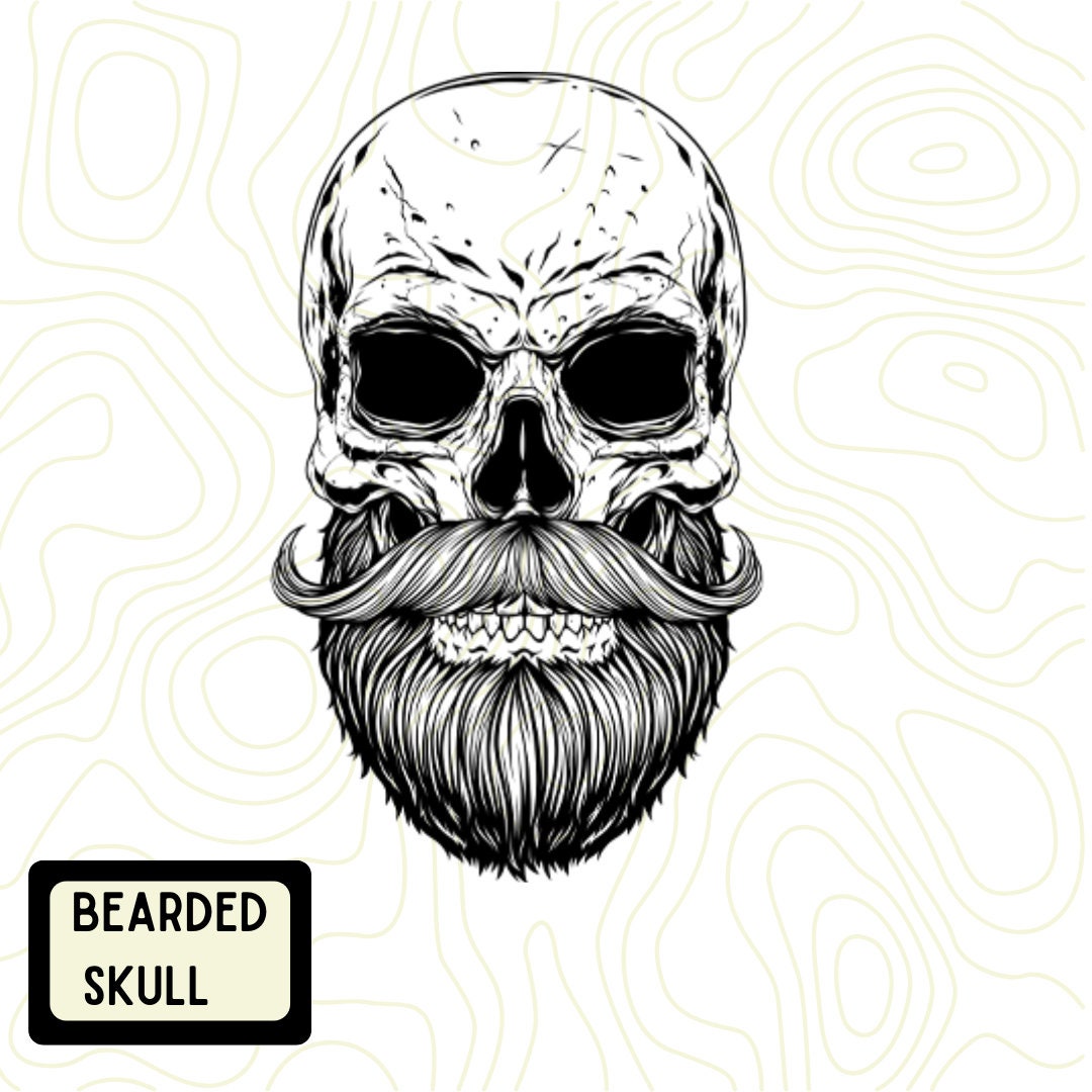 Bearded Skull Vinyl Sticker Scrapbook Car Decal Bumper Sticker ...