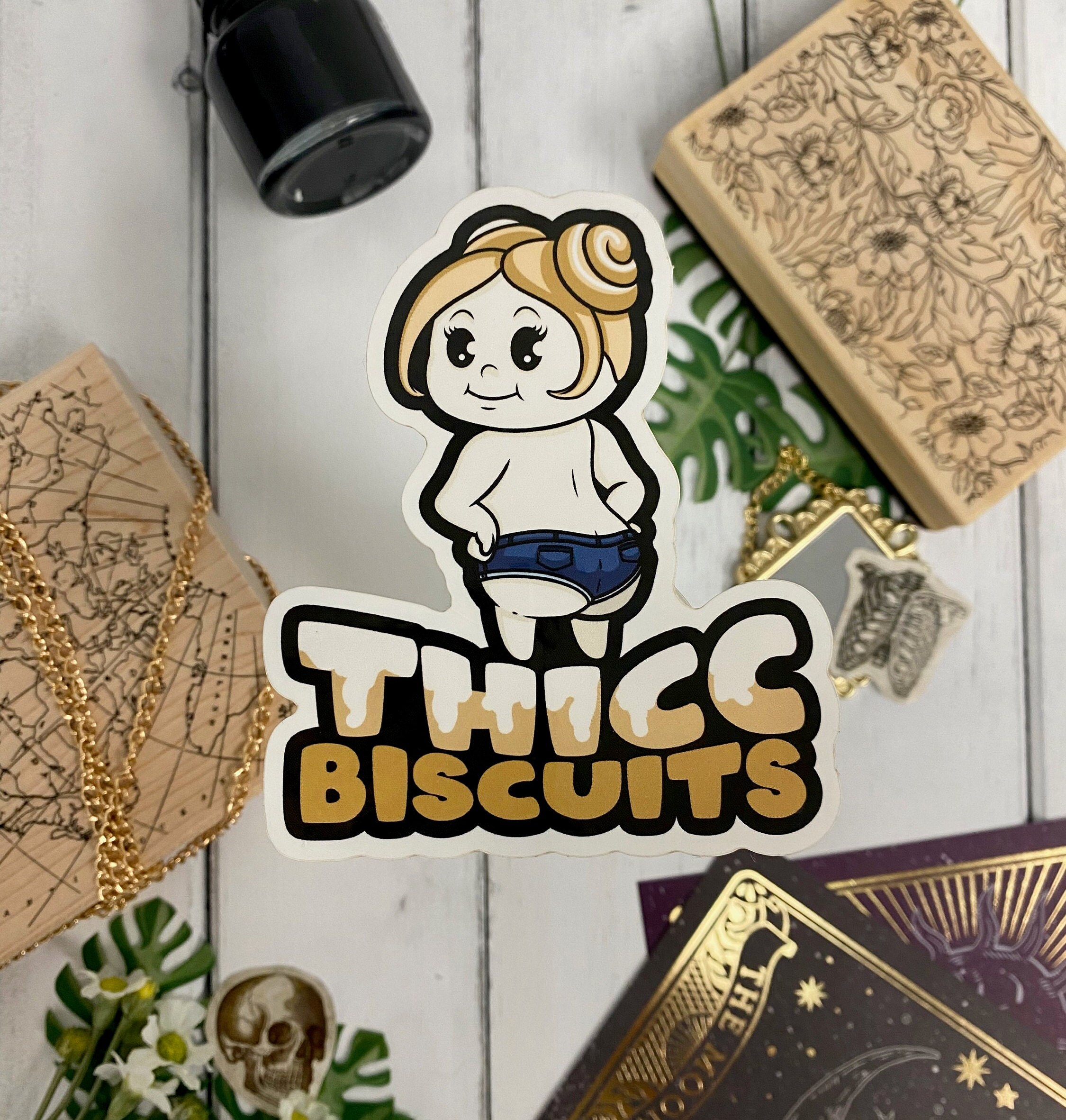 Thicc Biscuits Booty Vinyl Sticker - Waterproof Car Decal for ...