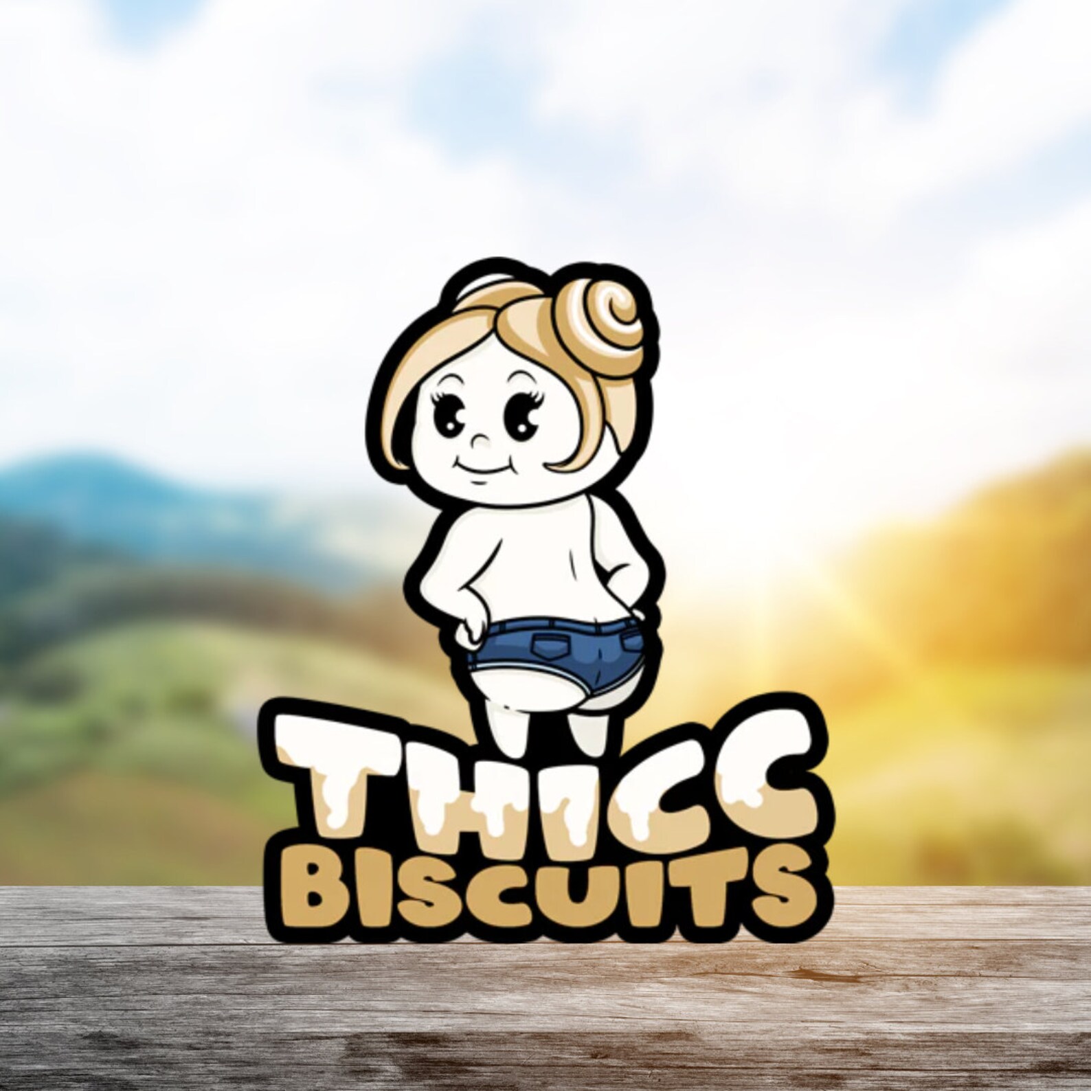 Thicc Biscuits Booty Vinyl Sticker - Waterproof Car Decal for ...