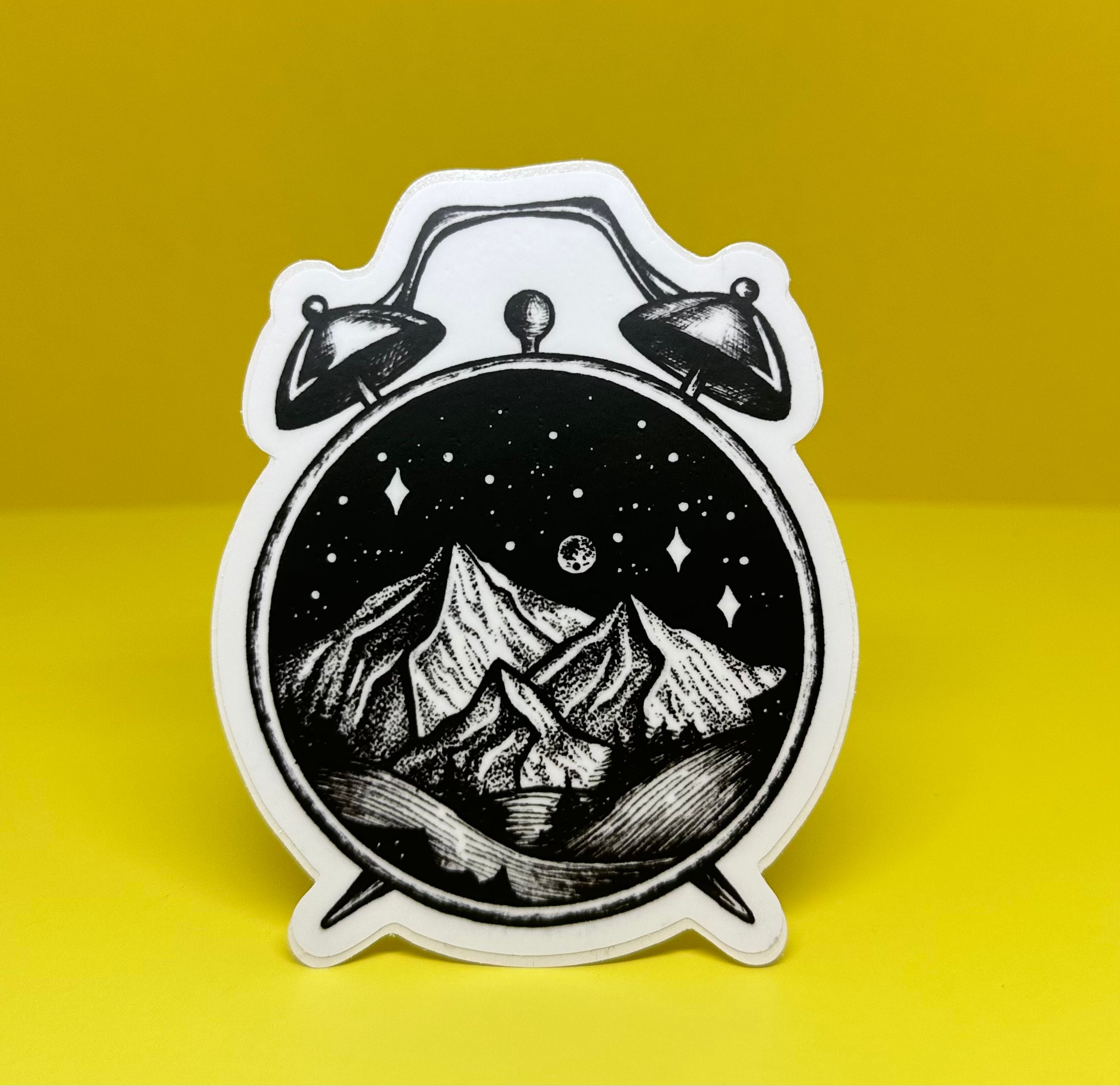 Stylish Alarm Clock Sticker Perfect for Bumpers Hydro Flasks Cars ...