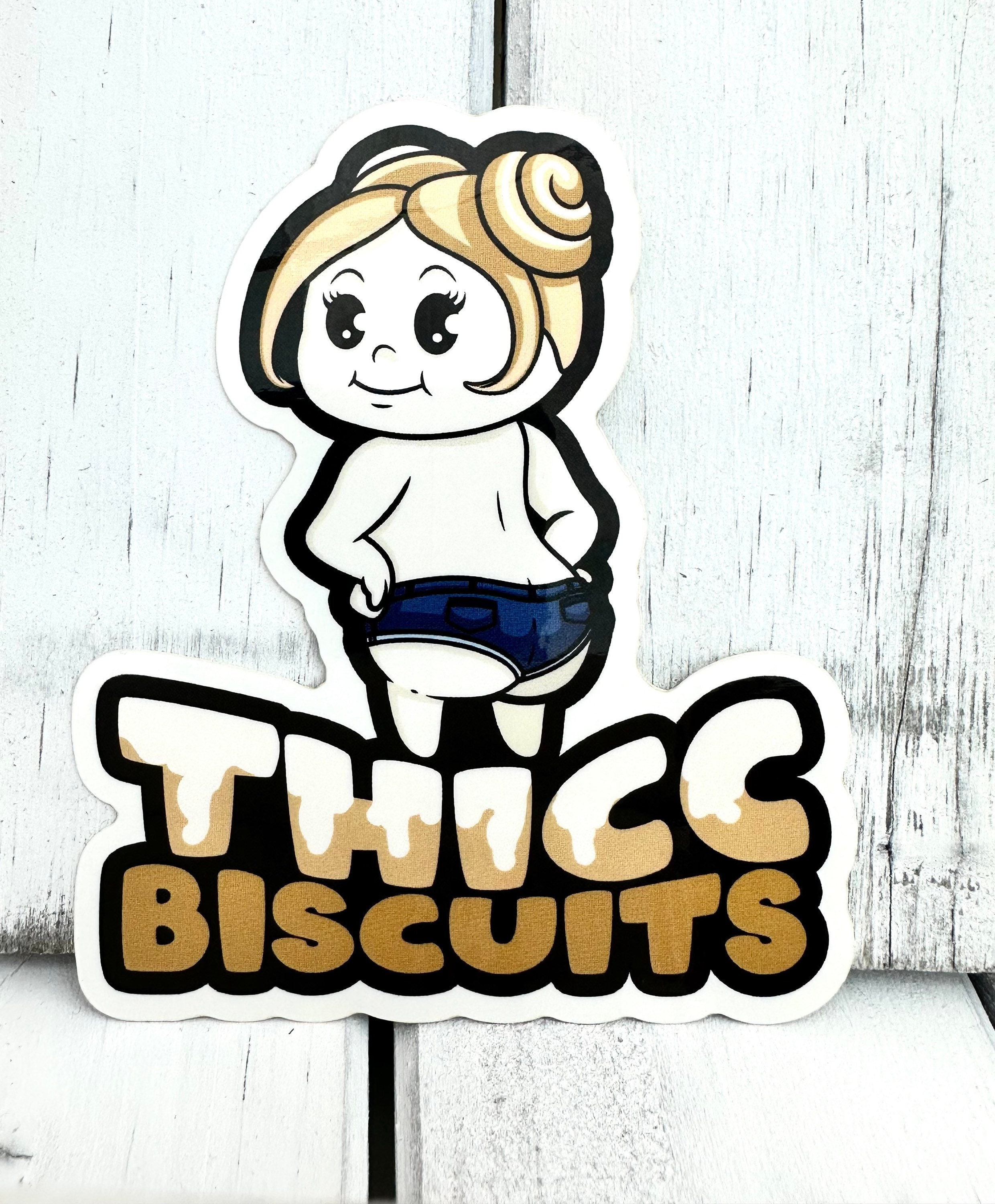 Thicc Biscuits Booty Vinyl Sticker - Waterproof Car Decal for ...