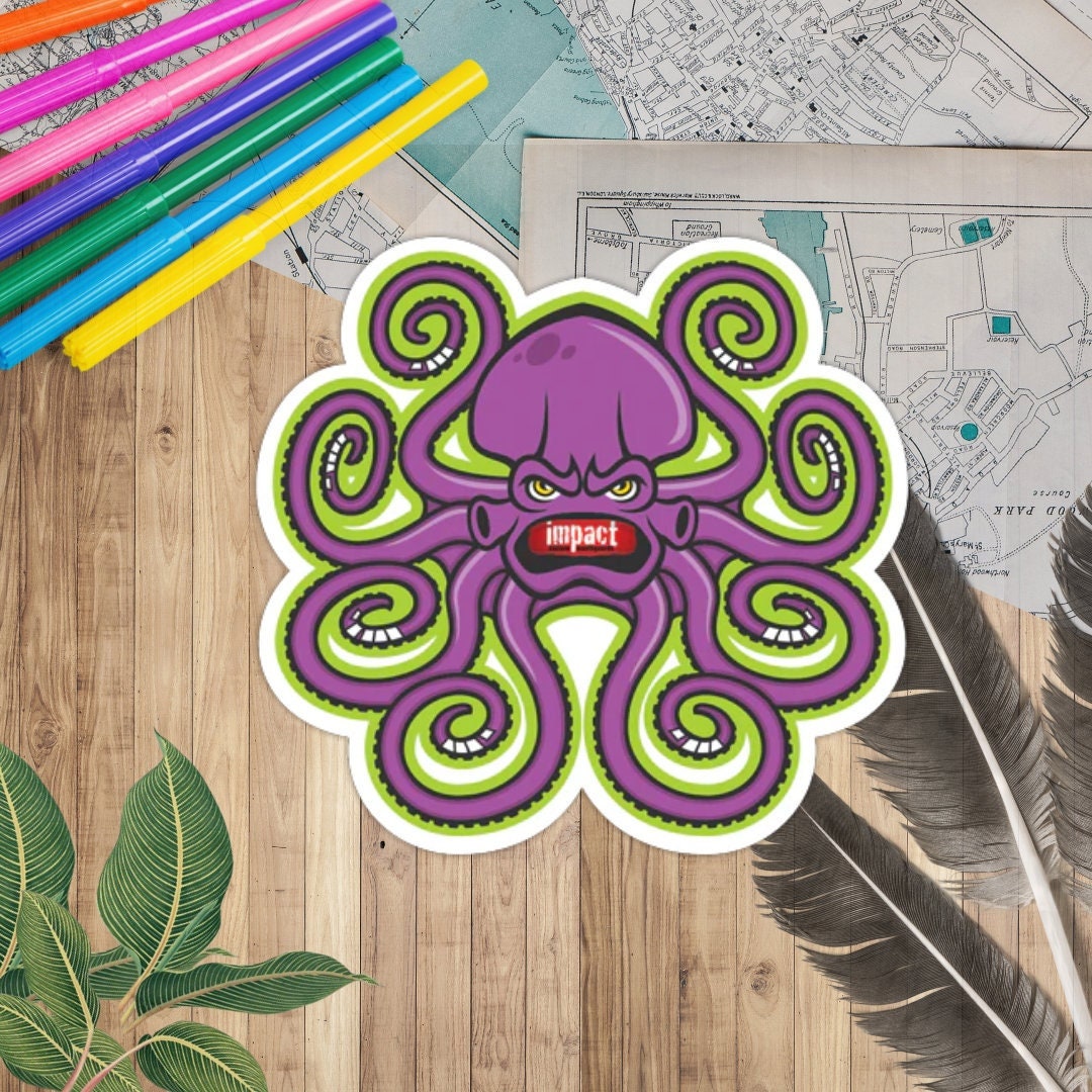 Purple Octopus Vinyl Sticker Scrapbook Car Decal Bumper - Etsy