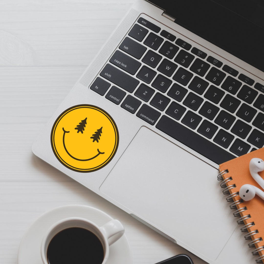 Smiley Face Sticker for Bumpers, Hydro Flasks, Car Windows, Laptops ...