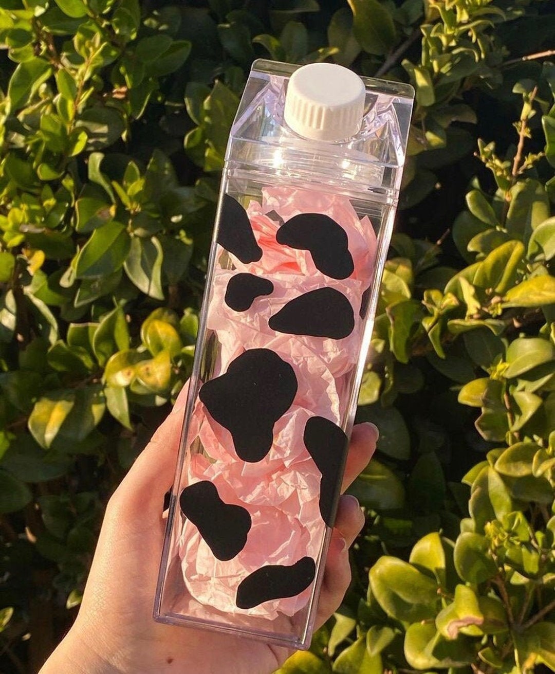 Cow Print Milk Carton Bottle Custom Reusable Gift Tiktok Trendy Back to ...