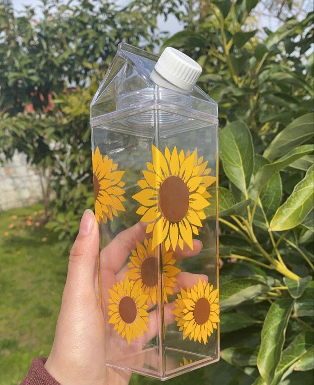 Sun Flower Milk Carton Water Bottle Back to School - Etsy