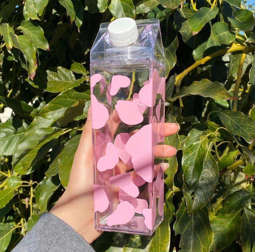 Cow Print Milk Carton Bottle Custom Reusable Gift Tiktok Trendy Back to ...