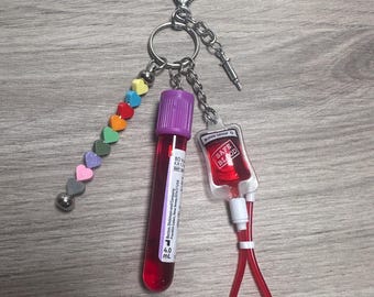 Custom Phlebotomist Keychain: Funny Stainless Steel Profession Keyring ...