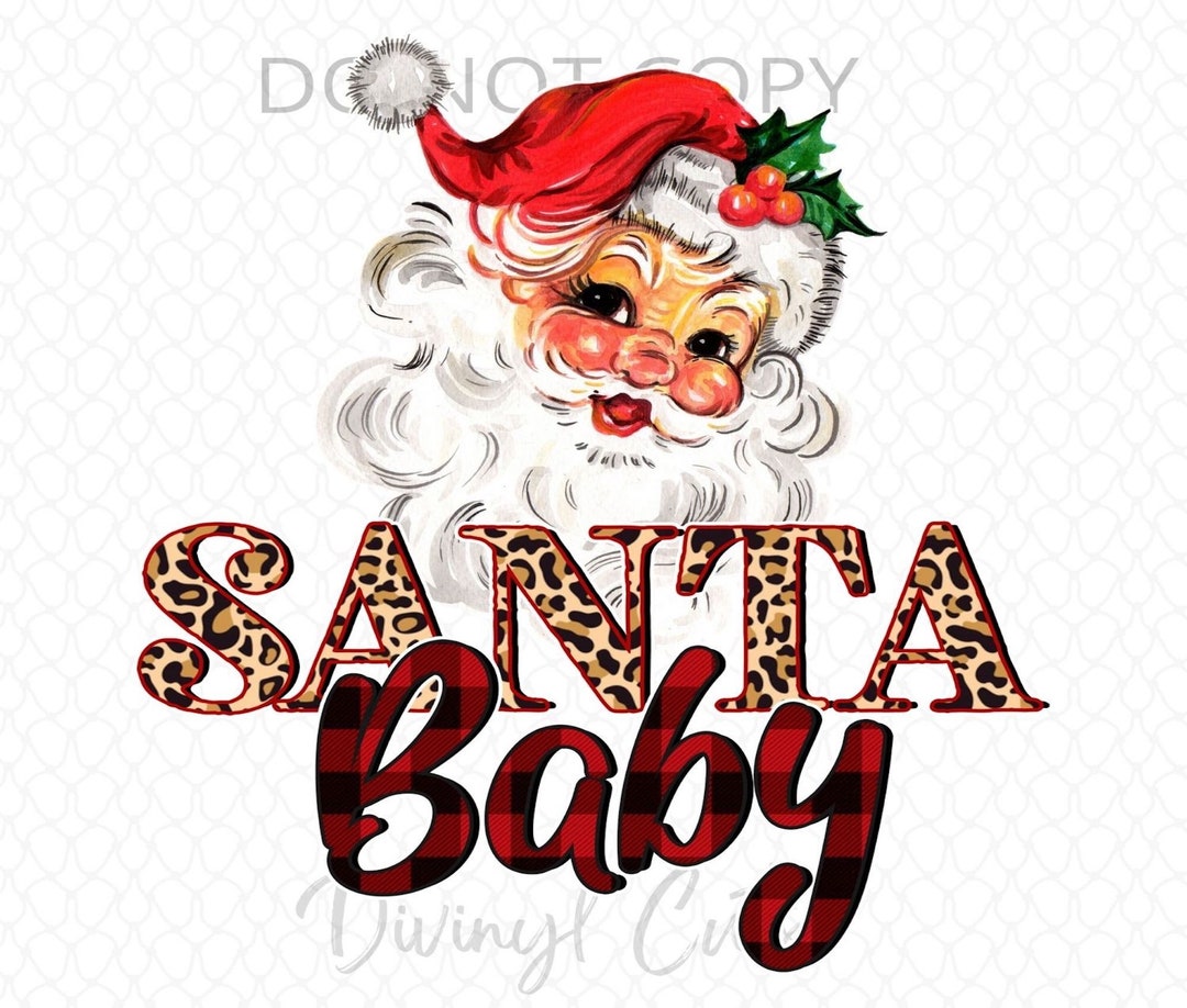Santa Baby Png| Leopard Print Santa PNG |cute Santa Design| Christmas ...