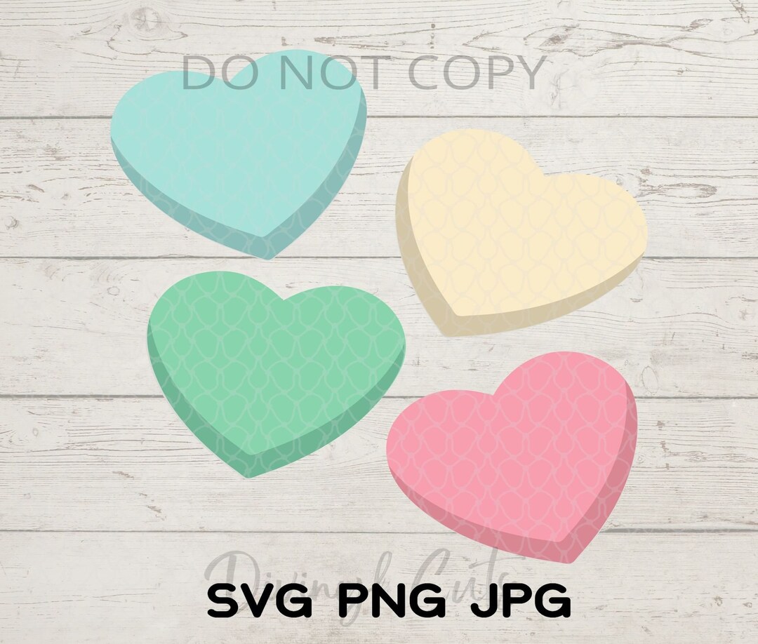 Conversation Heart SVG- Valentines Hearts Clipart- Valentines Clipart ...