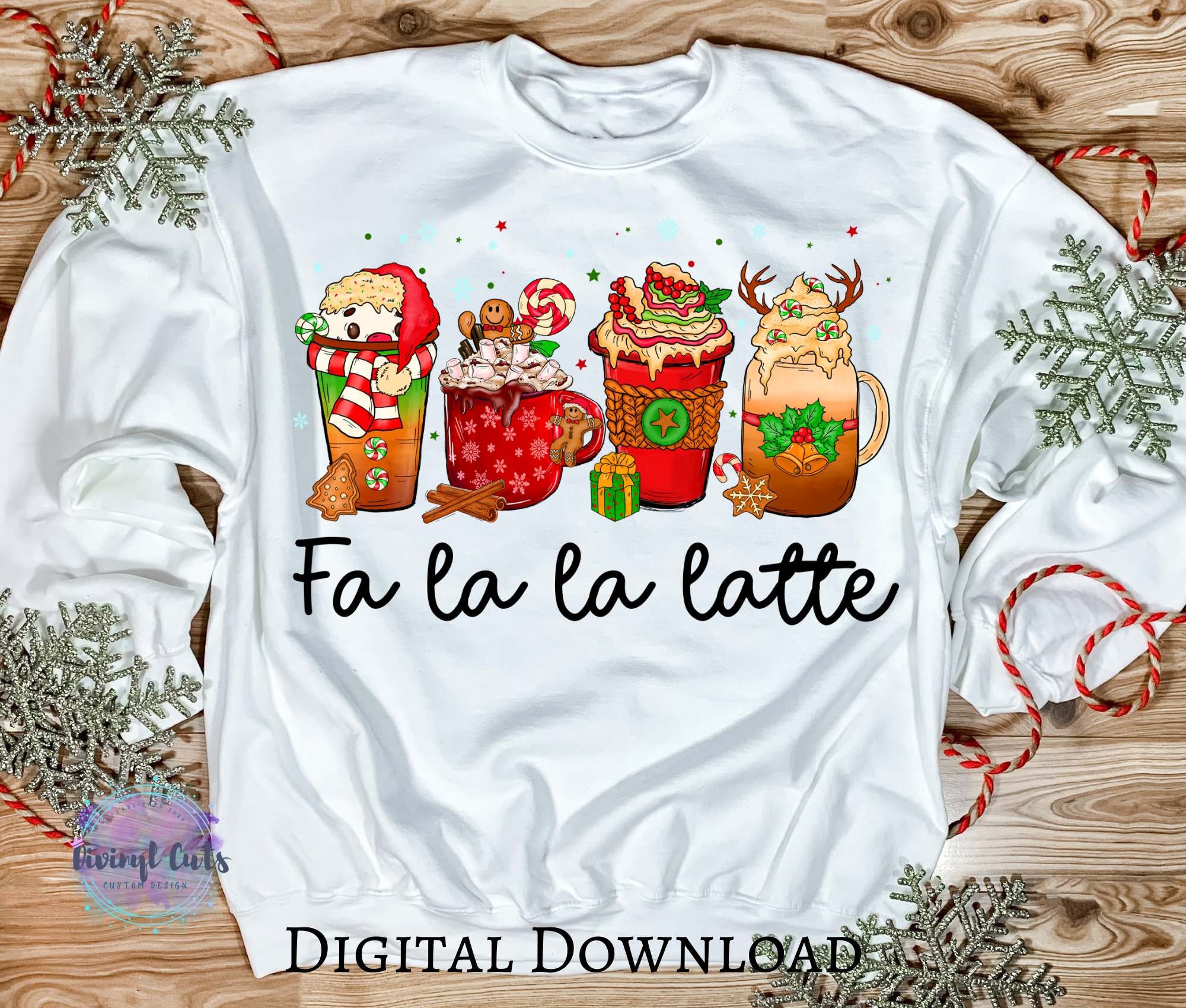 Fa La La Latte Png for Sublimation Christmas Humor Png - Etsy