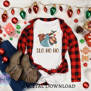 Christmas Animal ho Ho PNG Sloth Christmas PNG Sublimation Printable - Etsy