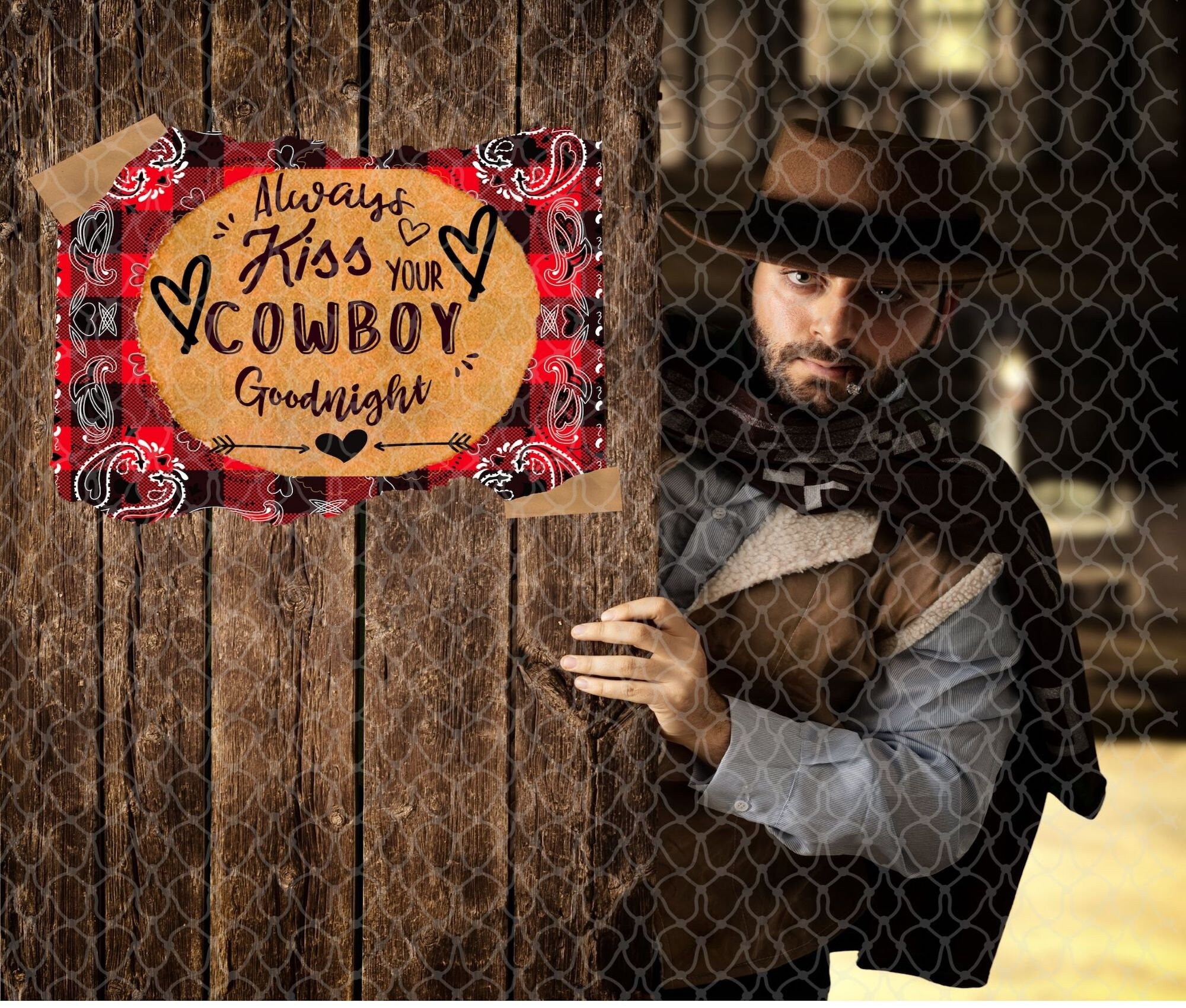 Cowboy- Always Kiss Your Cowboy Goodnight-mama-lover- Western PNG - Etsy