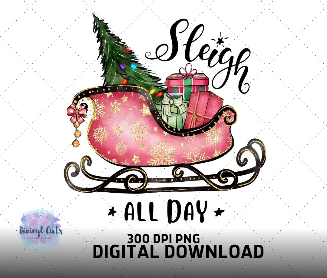 Christmas Sleigh |pink Sleigh All Day PNG |sleigh All Day PNG ...