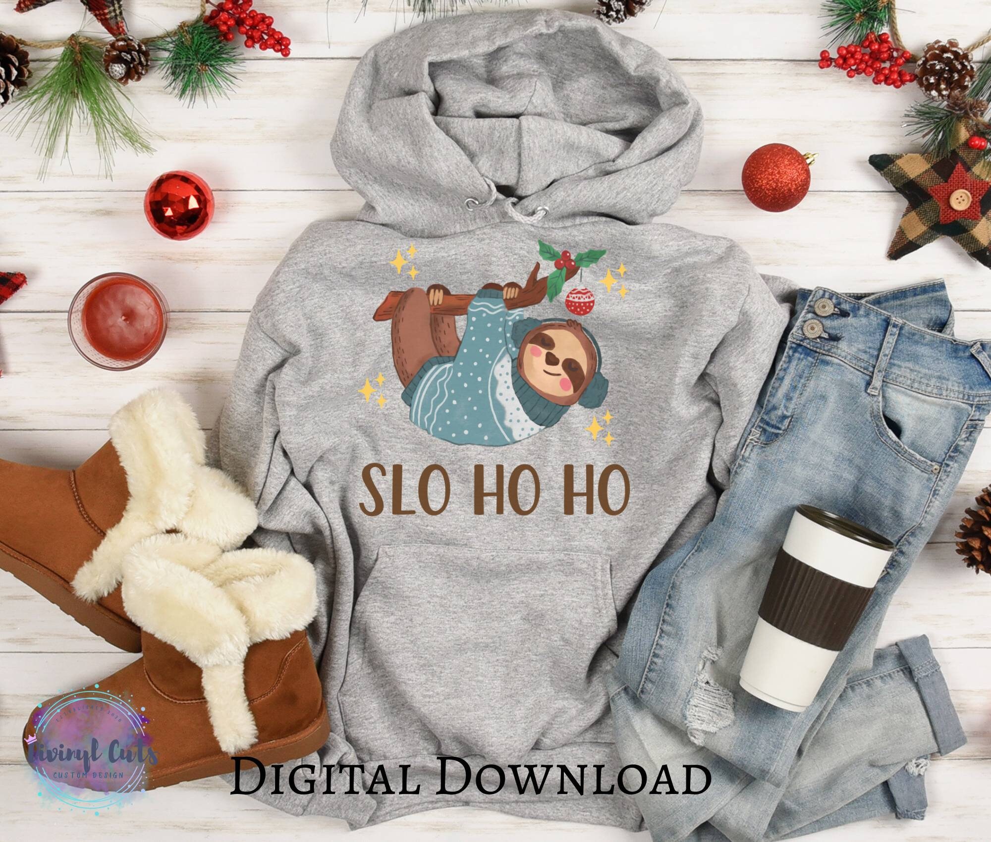 Christmas Animal |ho Ho PNG | Sloth Christmas PNG| Sublimation ...