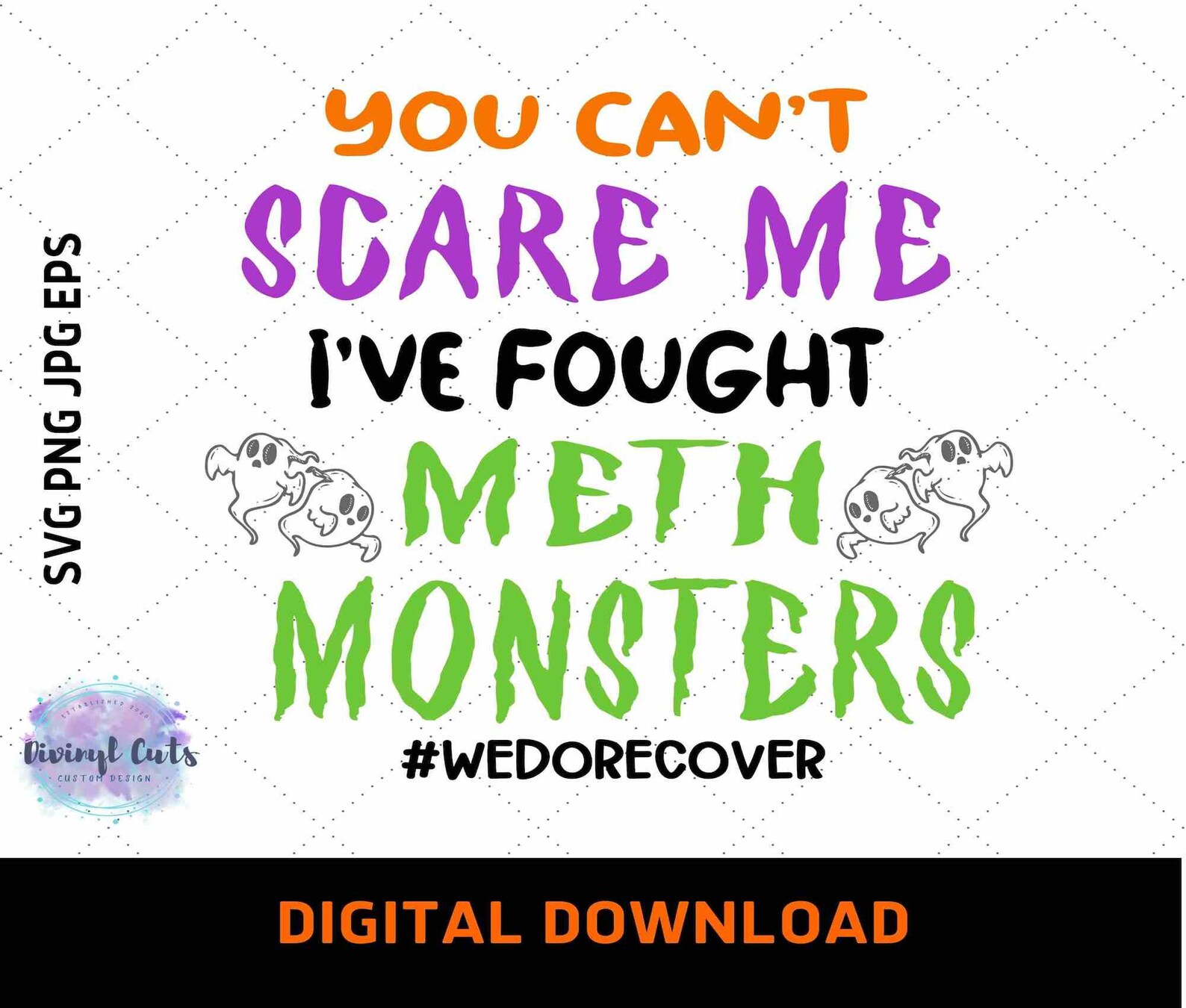We Do Recover Png Svg Sobriety Cricut File Halloween - Etsy