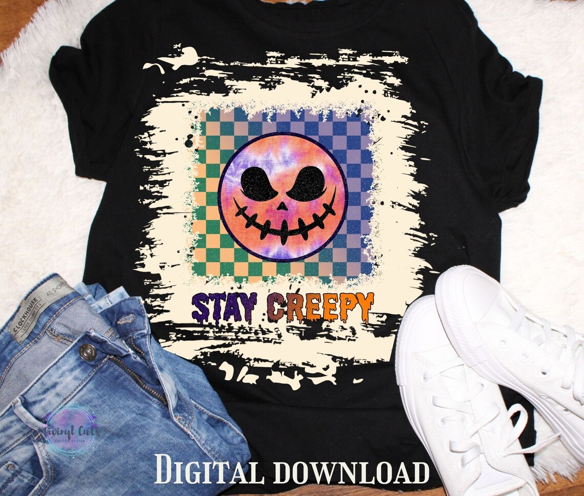 Stay Creepy PNG Creepy Smiley Face PNG Sublimationhalloween - Etsy