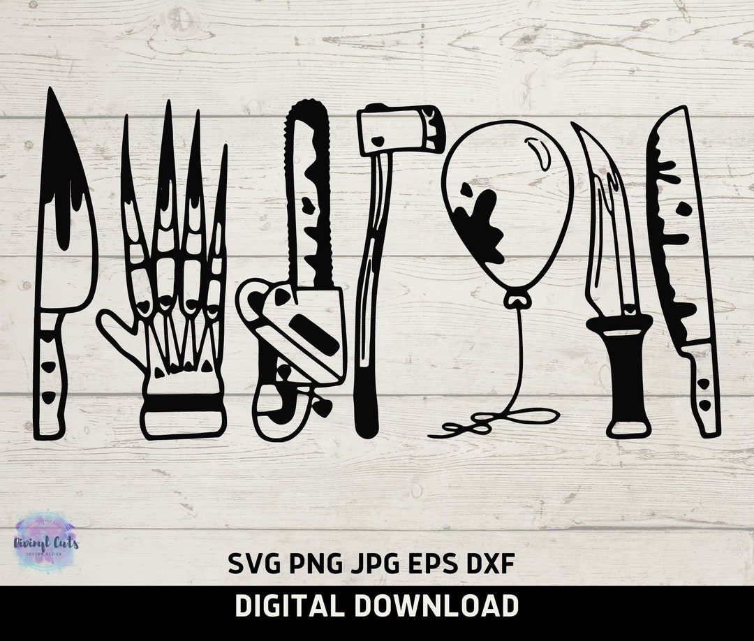 Scary Movie Weapons Svg Png Horror Movie SVG PNG Cut File Horror ...