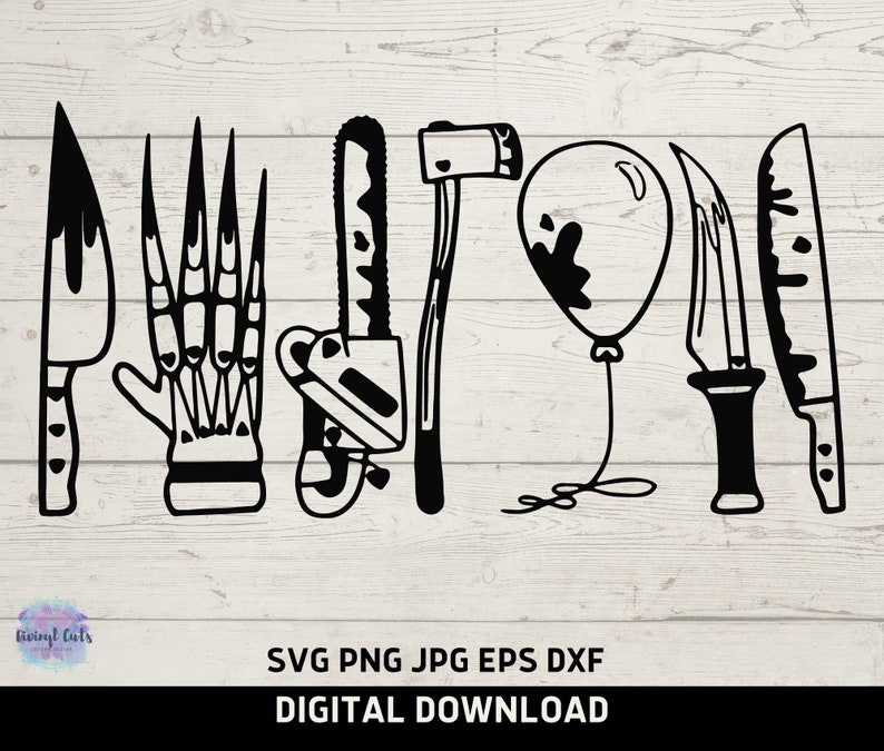Scary Movie Weapons Svg Png Horror Movie SVG PNG Cut File - Etsy
